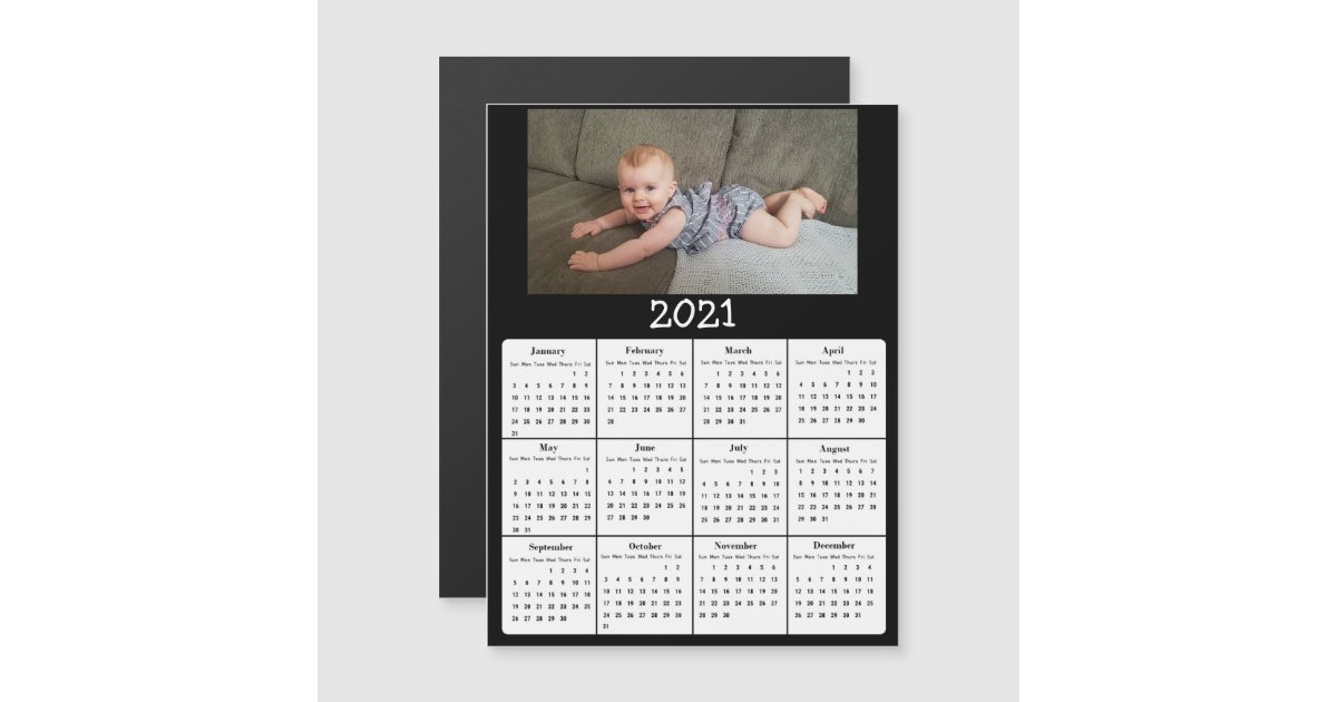 Photo Mini 2021 Calendar Magnetic Invitation | Zazzle
