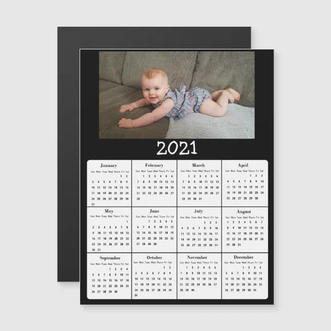 Photo Mini 2021 Calendar Magnetic Invitation | Zazzle