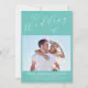 Photo Minimalist Teal Script Wedding Invitation | Zazzle