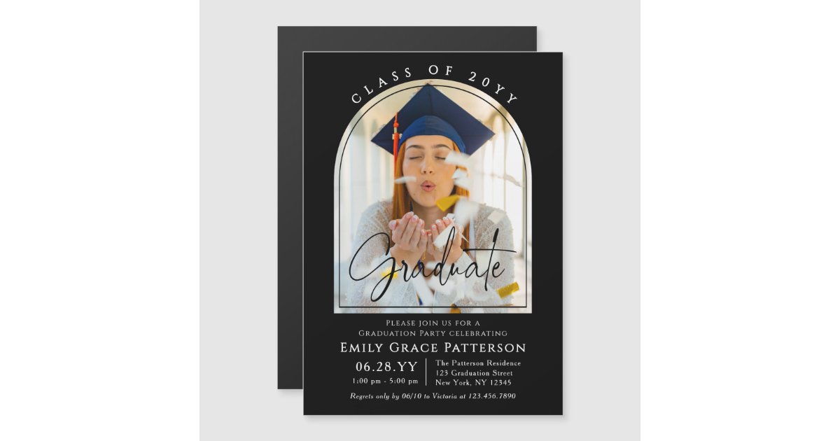 Photo Modern Arch Graduate Script Graduation Party | Zazzle