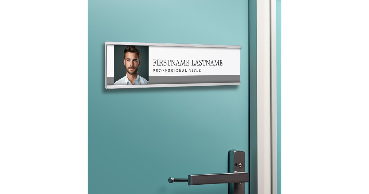Photo - Modern Color Block Name Professional Title Door Sign | Zazzle