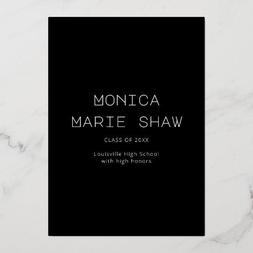 Photo Modern Grad Letters Gold Foil Graduation Foil Invitation | Zazzle