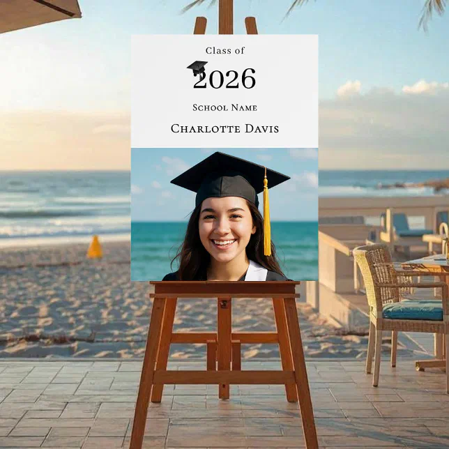Photo modern Graduation Party welcome Foam Board | Zazzle