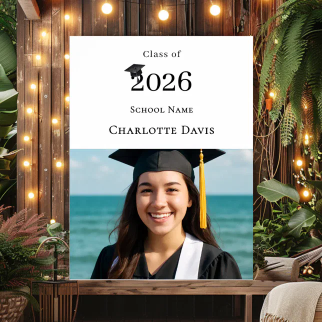 Photo modern Graduation Party welcome Poster | Zazzle