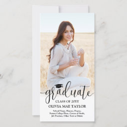 Photo & Modern Script Graduation Party Invitation | Zazzle