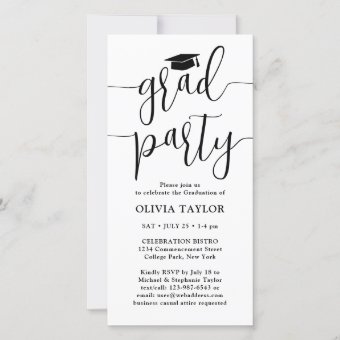Photo & Modern Script Graduation Party Invitation | Zazzle