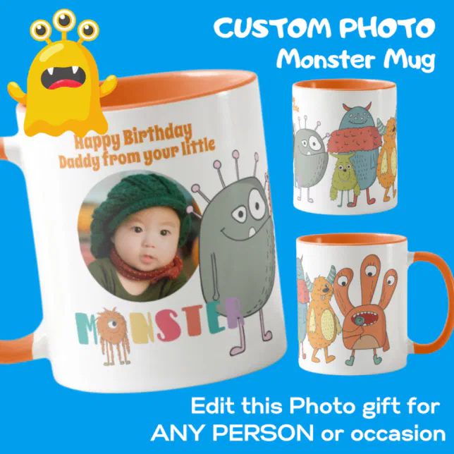 PHOTO MUG KIDS Little Monsters To DAD MOM GRANDPA | Zazzle