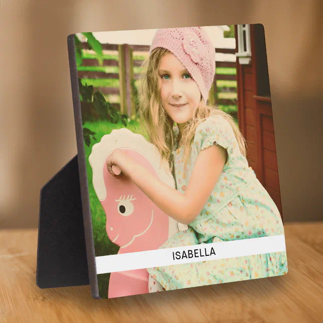 Photo & Name Plaque With Stand Template | Zazzle