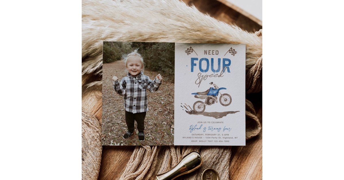 Photo Need FOUR Speed Birthday Invitation | Zazzle