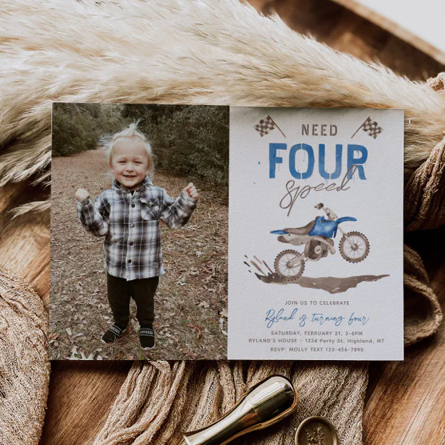 Photo Need FOUR Speed Birthday Invitation | Zazzle