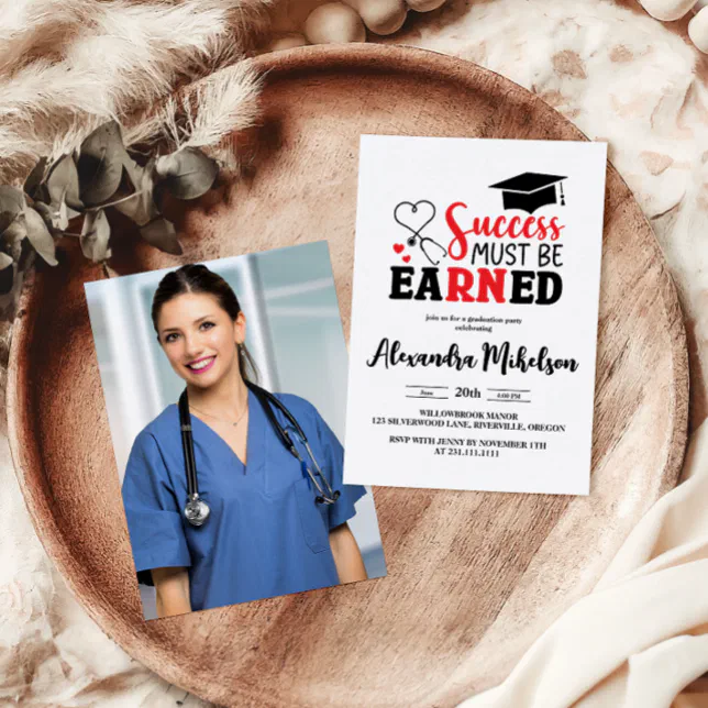 Photo Nursing School Graduate Invitation | Zazzle