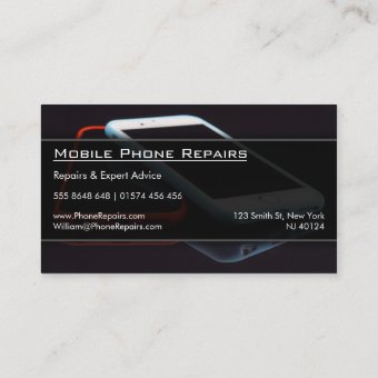 Photo of 2 Smart Cell Phones - Business Card | Zazzle