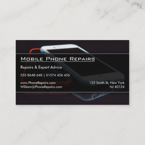 Photo of 2 Smart Cell Phones - Business Card | Zazzle