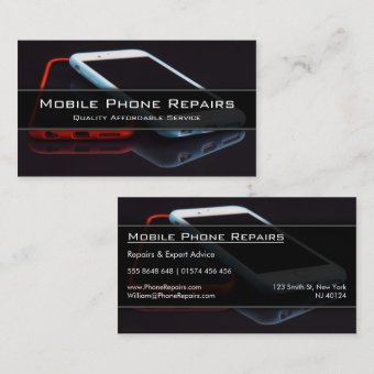 Photo of 2 Smart Cell Phones - Business Card | Zazzle