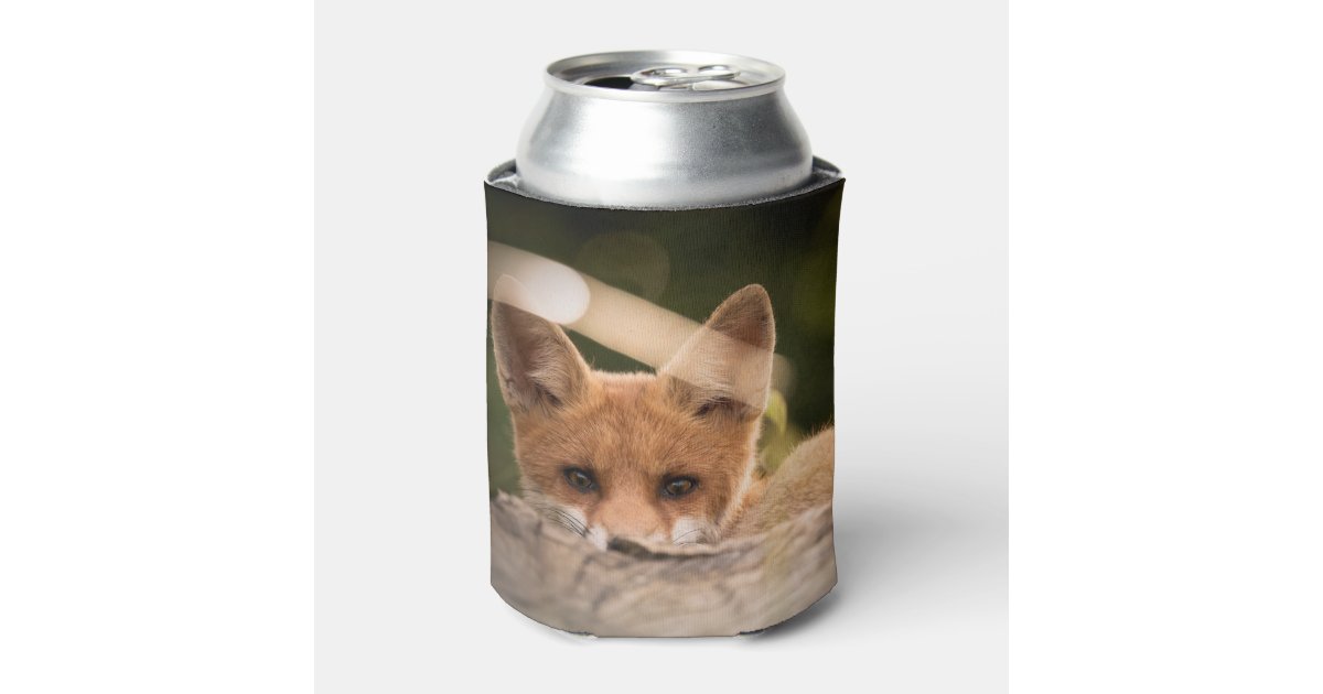 Photo of a Cute Little Orange Fox Can Cooler | Zazzle