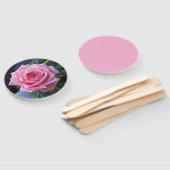 Photo of a pink rose on a hand held fan | Zazzle