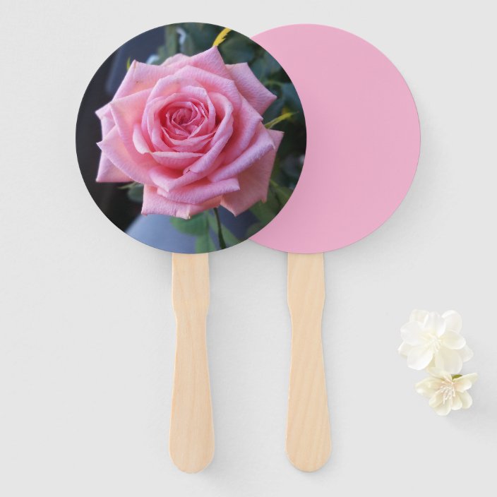 Photo of a pink rose on a hand held fan | Zazzle.com