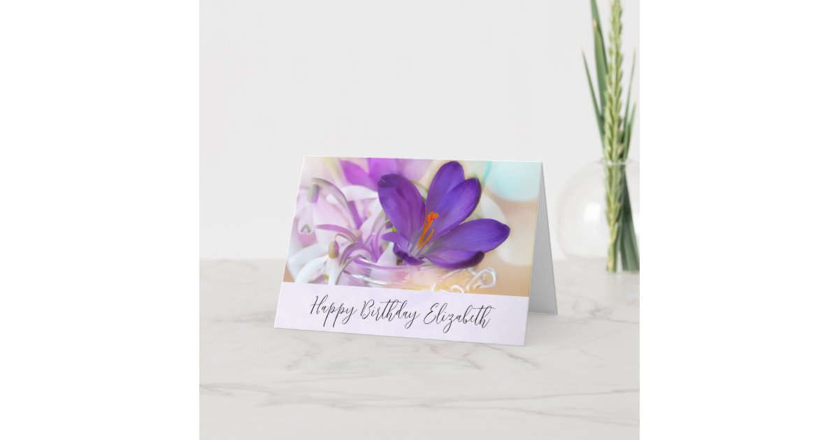 Photo of a Pretty Purple Spring Crocus Card | Zazzle
