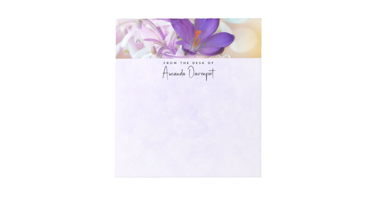Photo of a Pretty Purple Spring Crocus Notepad | Zazzle