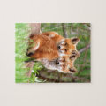 Photo of adorable red fox kits sitting together jigsaw puzzle | Zazzle