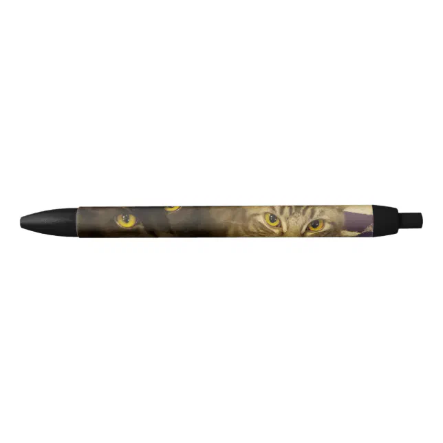 Photo of Black Cat and Gray Tabby Cat Pen | Zazzle