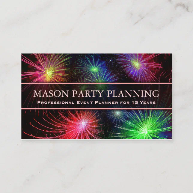 Photo of Fireworks Party Planner - Business Card | Zazzle