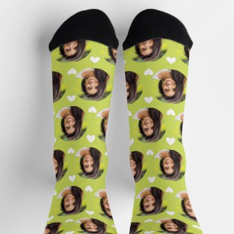 Photo of Girlfriend For Boyfriend Chartreuse Heart Socks | Zazzle