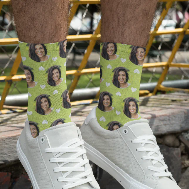 Photo of Girlfriend For Boyfriend Chartreuse Heart Socks | Zazzle