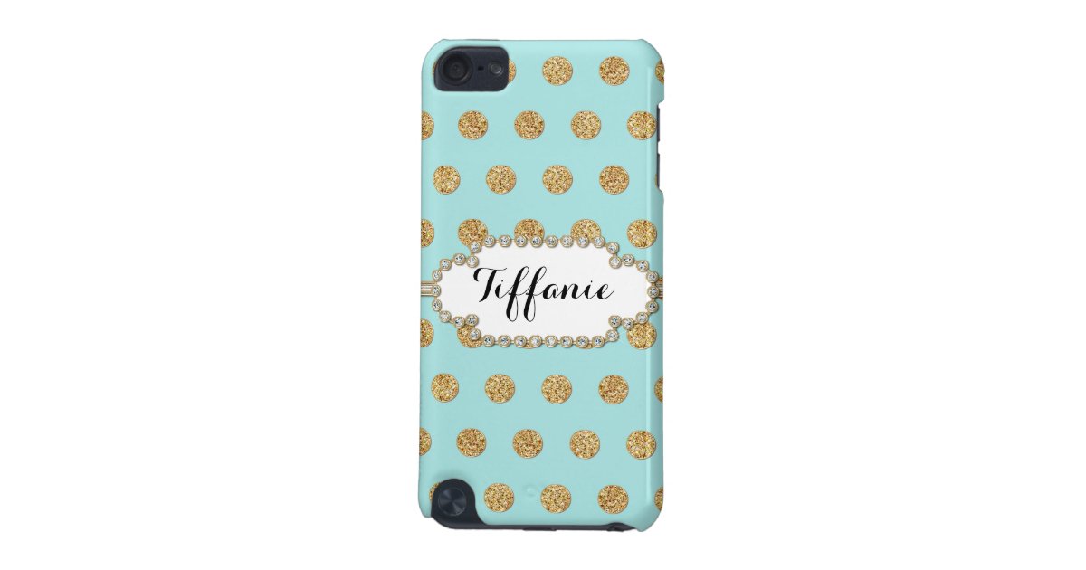 Photo of Gold Glitter Polka Dot Jewel Gem Frame iPod Touch 5G Case | Zazzle