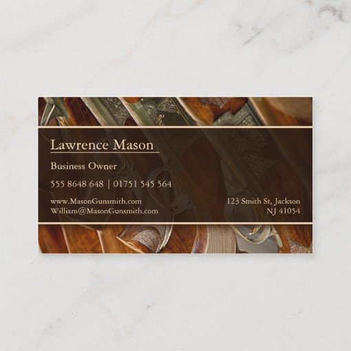 Photo of Guns - Gunsmith - Business Card | Zazzle