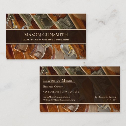 Photo of Guns - Gunsmith - Business Card | Zazzle