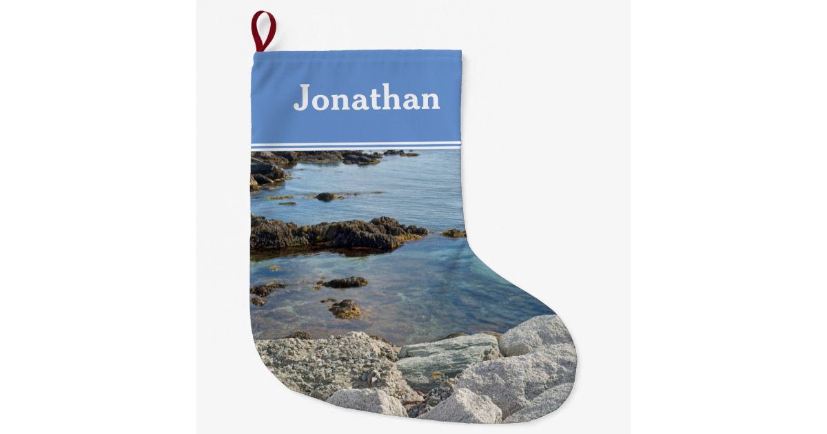 Photo of Low Tide Translucent Atlantic Ocean Large Christmas Stocking ...