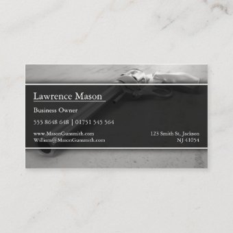 Photo of Pistol - Gunsmith - Business Card | Zazzle
