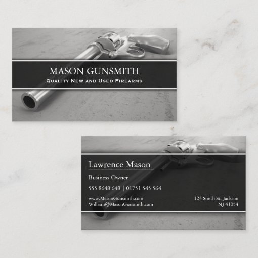 Photo of Pistol - Gunsmith - Business Card | Zazzle
