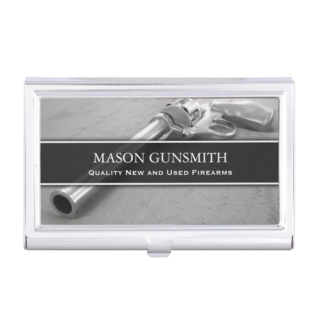 Photo of Pistol - Gunsmith - Business Card Case | Zazzle