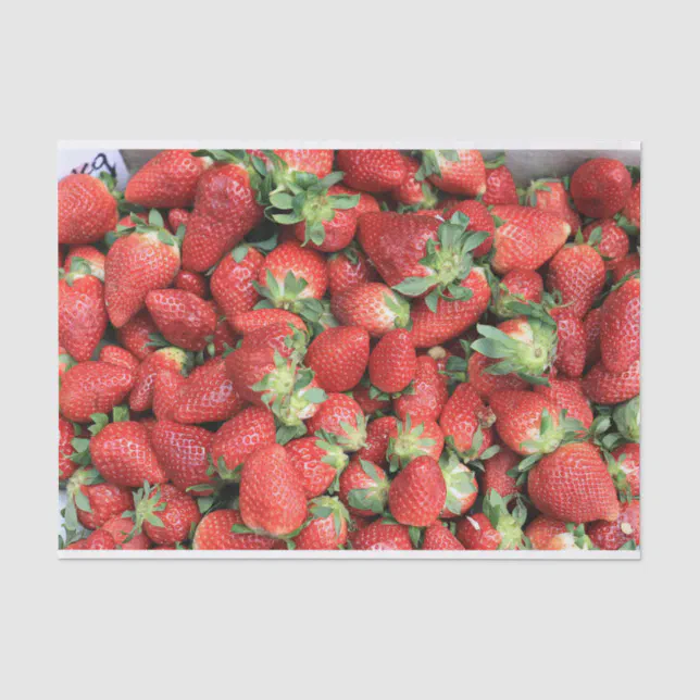 Photo of Red Juicy Strawberries Tissue Paper | Zazzle