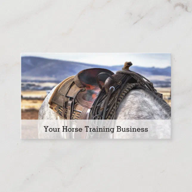 Photo of Saddle & Horse - Trainer - Business Card | Zazzle