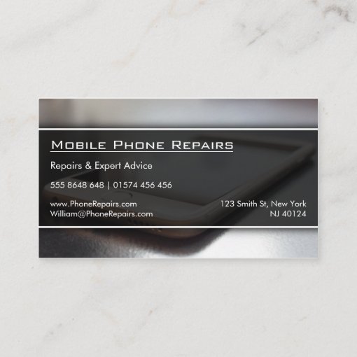 Photo of Smart Phone on Desk - Business Card | Zazzle