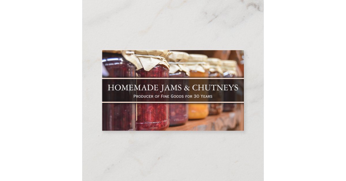 Photo of Traditional Jam in Jars - Business Card | Zazzle