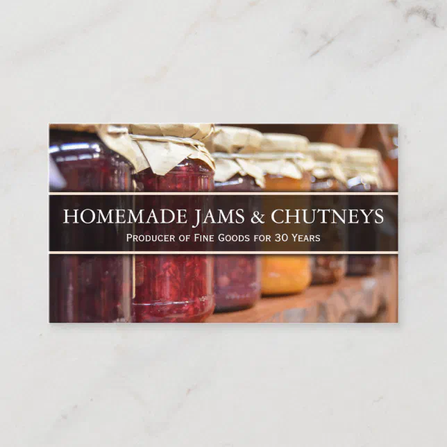 Photo of Traditional Jam in Jars - Business Card | Zazzle