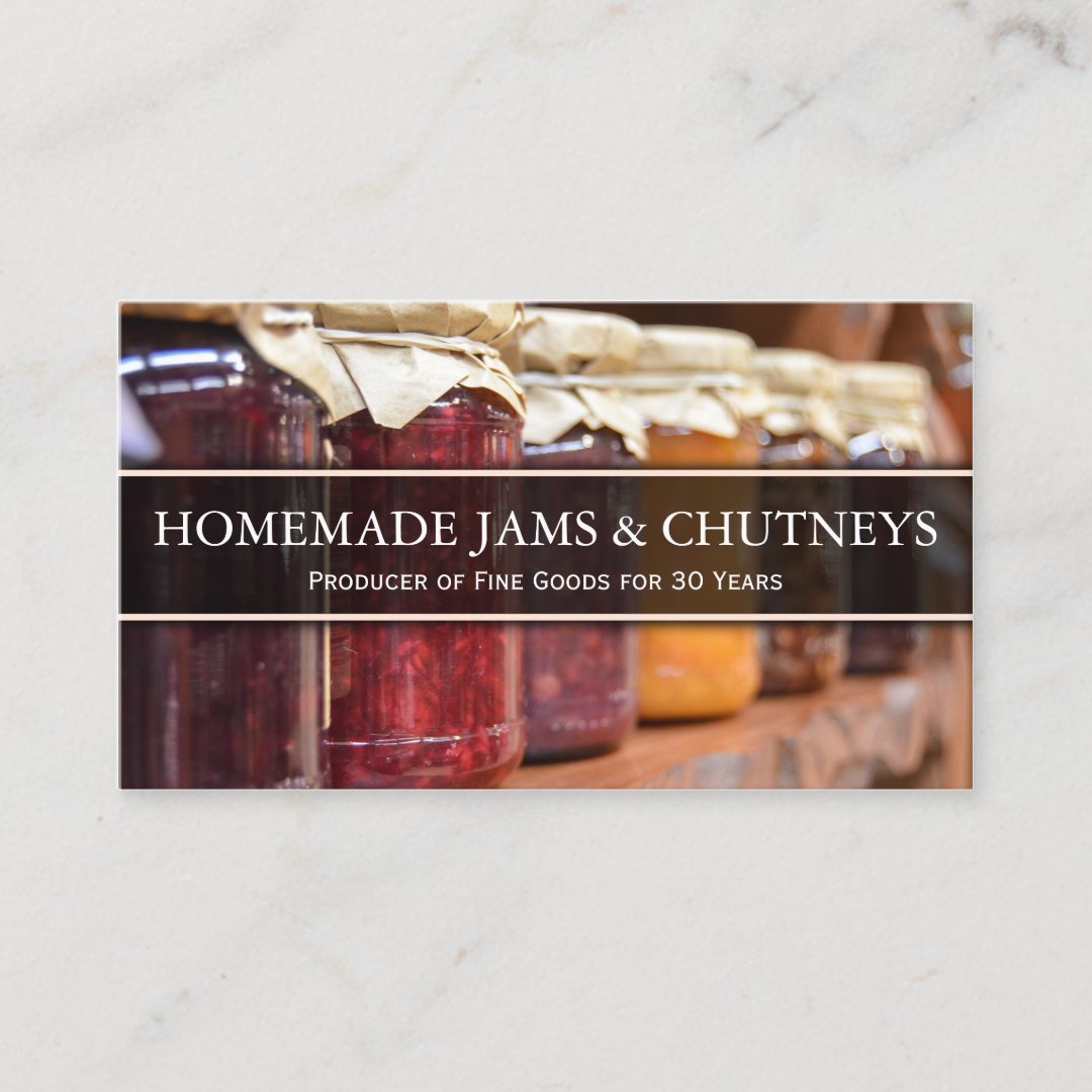 Photo of Traditional Jam in Jars - Business Card | Zazzle