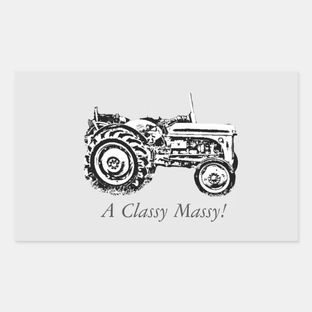 photo of vintage Gray massey fergison tractor Rectangular Sticker | Zazzle