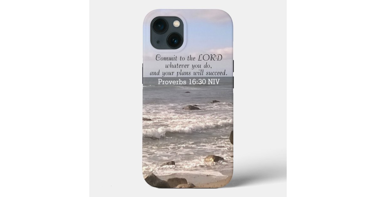 Photo of Wavy Ocean Shore Proverbs Bible Verse Sea Case-Mate iPhone ...