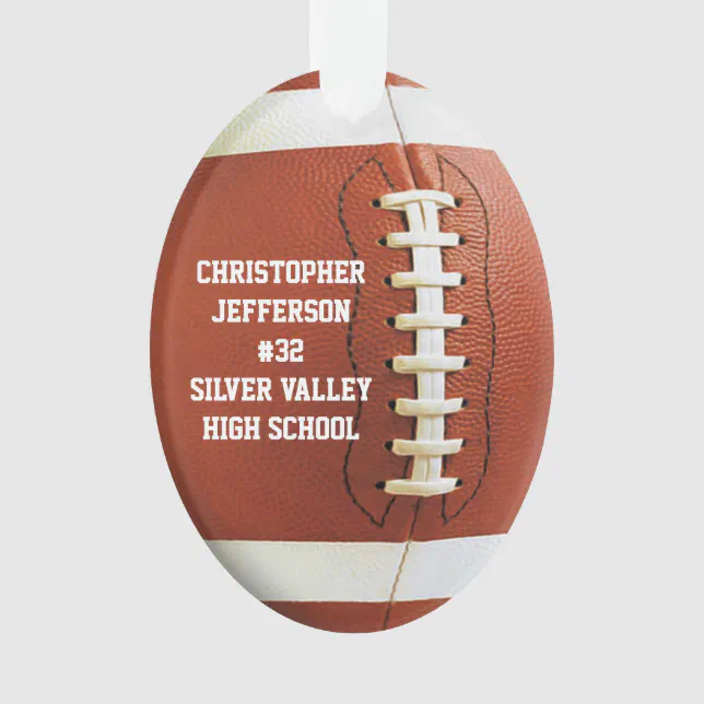 Photo on Back Personalized Football Sports Ornament | Zazzle