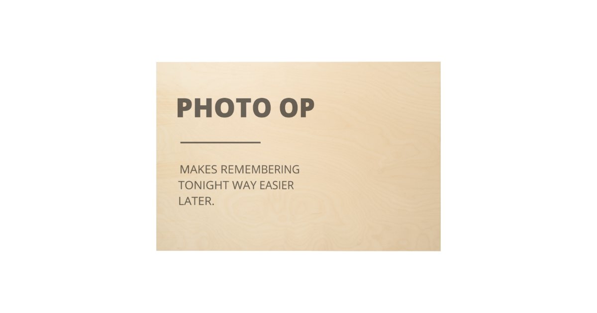 Photo Op, Wedding Booth Sign | Zazzle