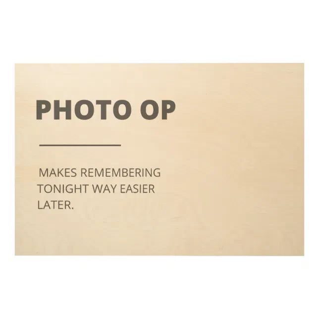 Photo Op, Wedding Booth Sign | Zazzle