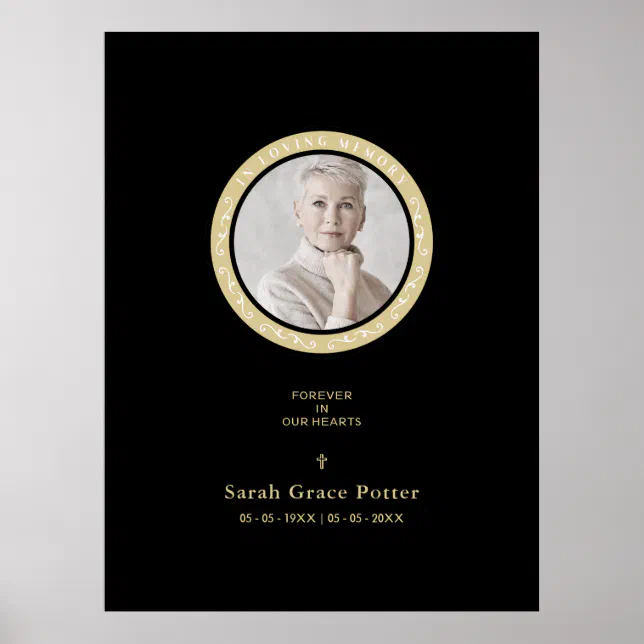 Photo Ornamental Remembering Loved One Funeral Poster | Zazzle