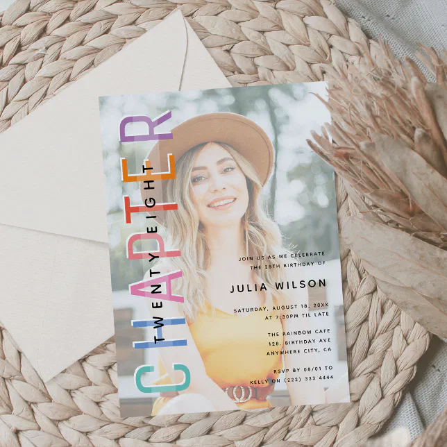 Photo Overlay CHAPTER (any age) Birthday Party Invitation | Zazzle