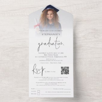 Photo Overlay QR Code Script Graduation Party All In One Invitation ...