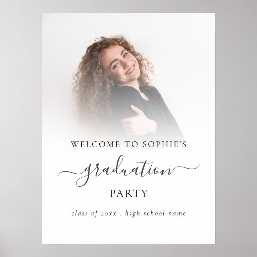Photo Overlay Welcome to Graduation Party Poster | Zazzle